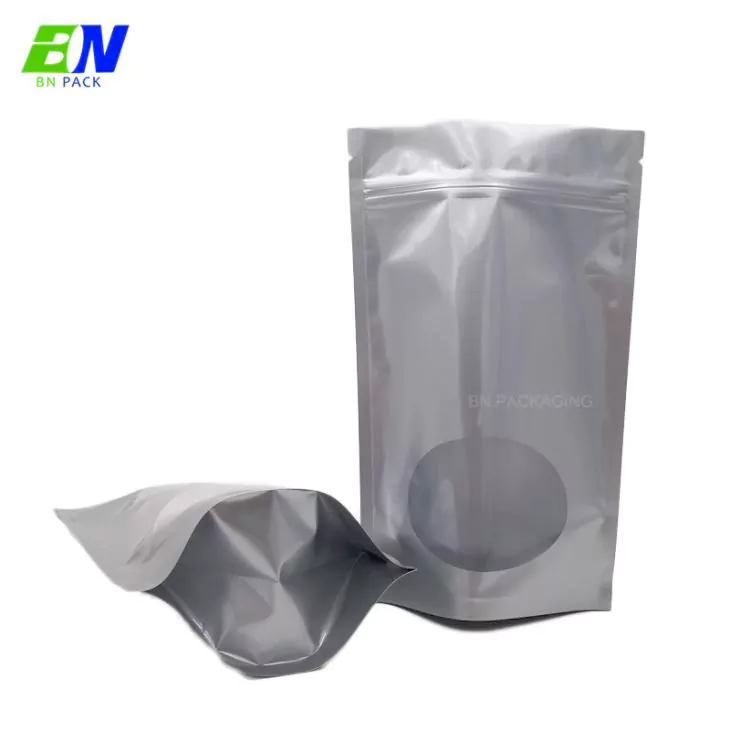 Mylar Stand-Up Coffee Pouches With Clear Window